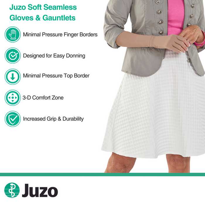 Juzo Soft Seamless Compression Gloves & Gauntlets, 15-20 mmHg, Gauntle — HV Supply